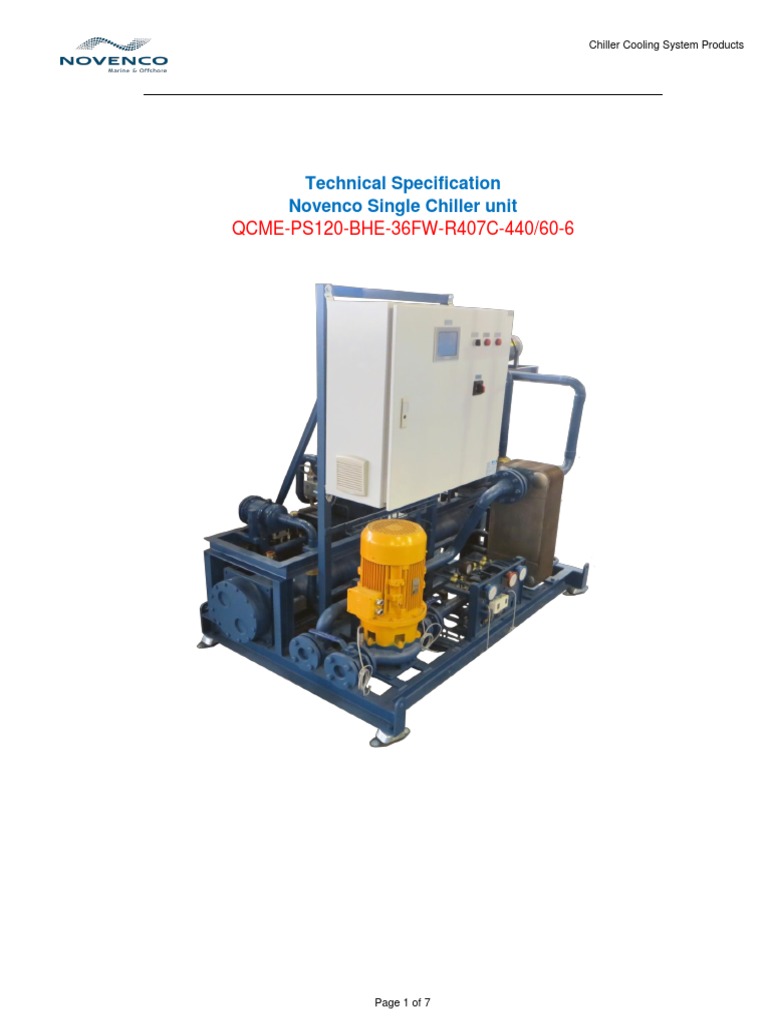 MGO Chiller 120kW Cooling Spec. - PDF | PDF | Heat Exchanger | Heating ...