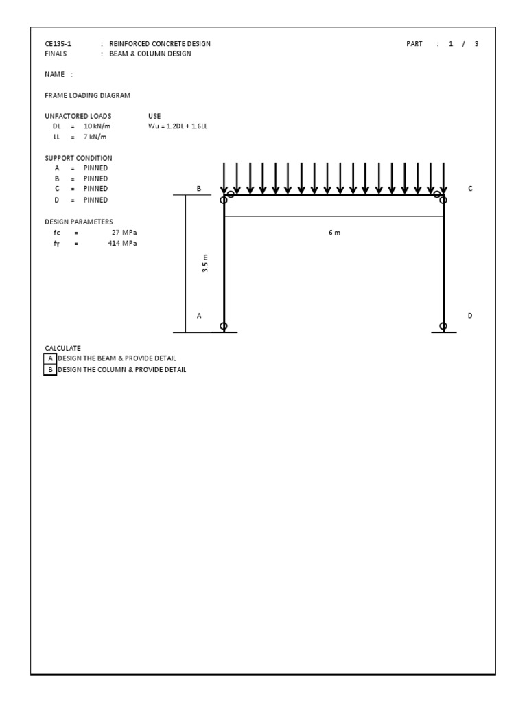 Finals - RC Beam & Column Design PDF | PDF