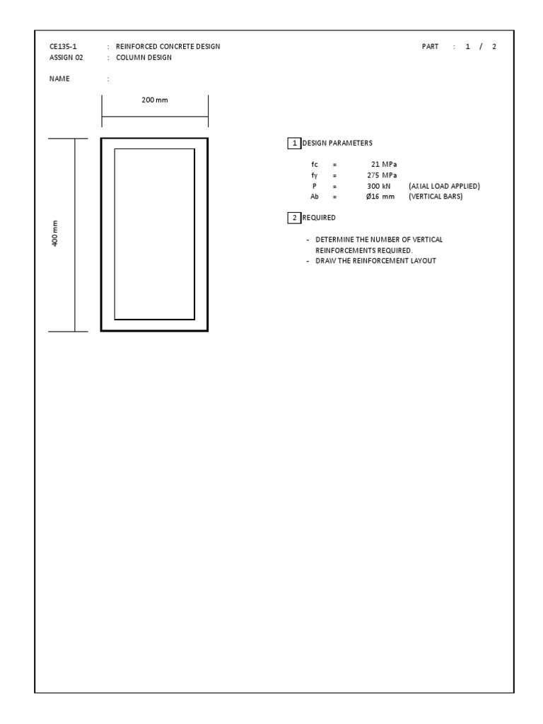 Assign 02 - Column Design V01 | PDF