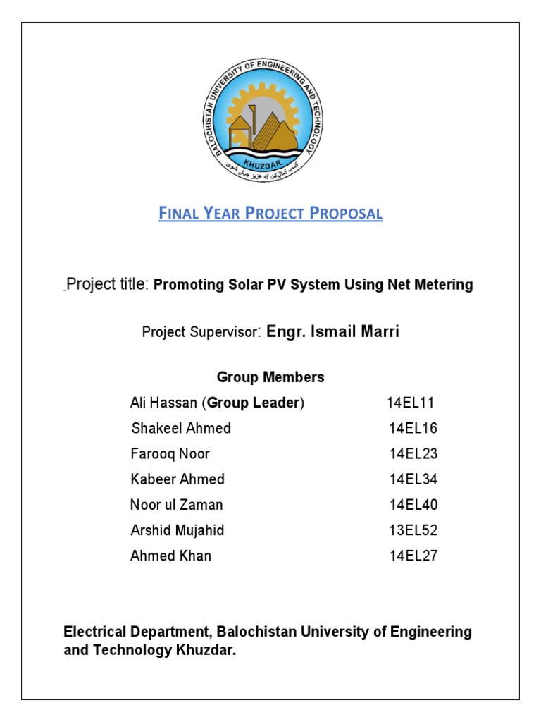 Final Year Project Proposal | PDF | Solar Power | Photovoltaic System