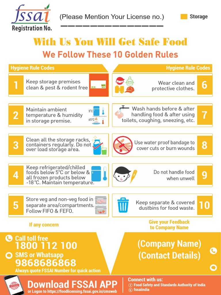 FSSAI Storage PDF | PDF | Hygiene | Foods