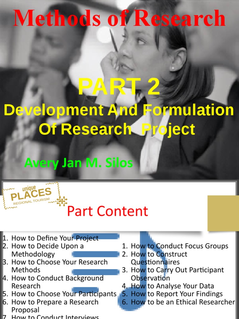 First Part Part 2 Development and Formulation of Research Project | PDF ...