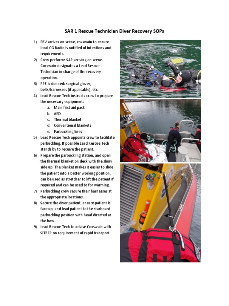 Diver Recovery SOP Guide | PDF | Scuba Diving | Cardiopulmonary ...