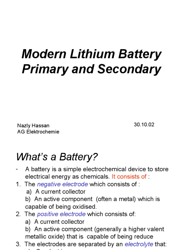 Overview of Lithium Battery Types | PDF | Lithium | Rechargeable Battery