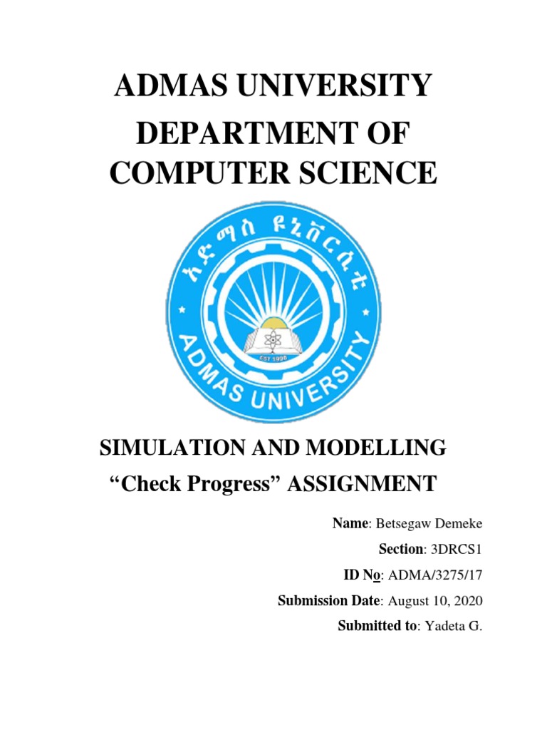 Simulation Check Progress Assignment | PDF | Object Oriented ...