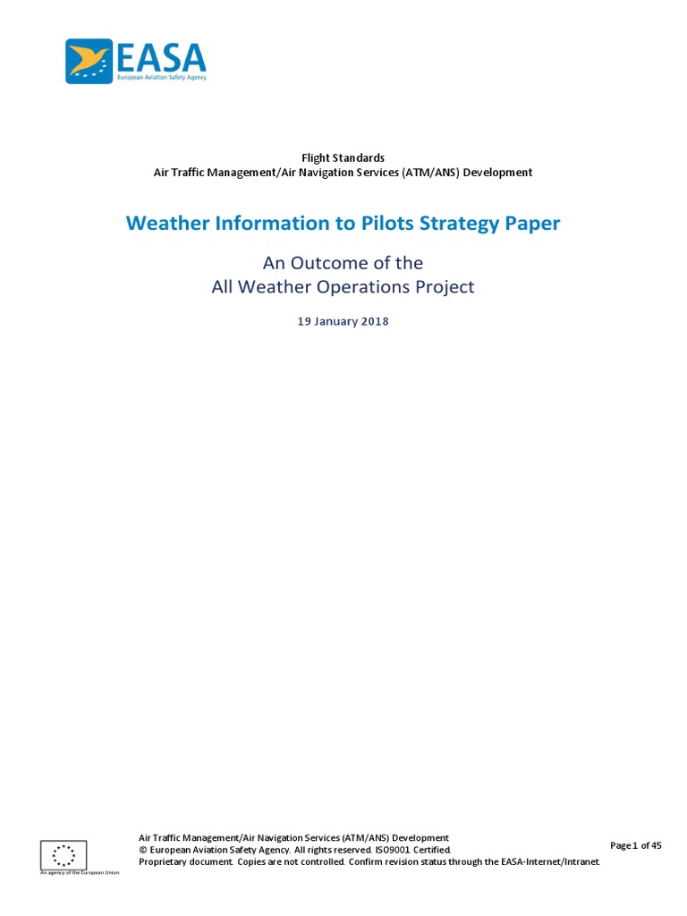 EASA Weather Information To Pilot Strategy Paper | PDF | Hail | Cloud