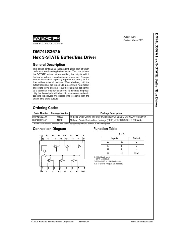 74LS367 | PDF | Logic Gate | Electrical Components