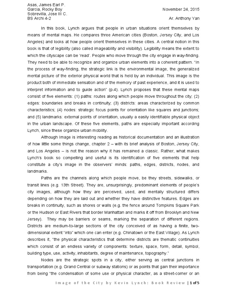 Mental Mapping of Cities: A Review of Kevin Lynch's Seminal Work "The ...