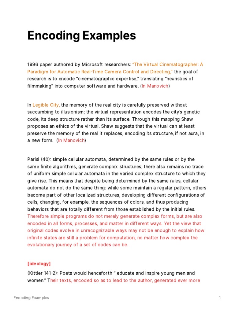 Encoding Examples: "The Virtual Cinematographer: A Paradigm For ...