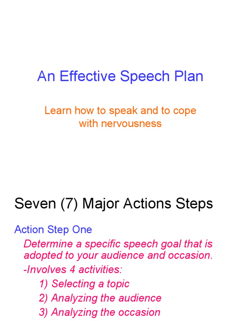 An Effective Speech Plan | PDF | Goal | Communication