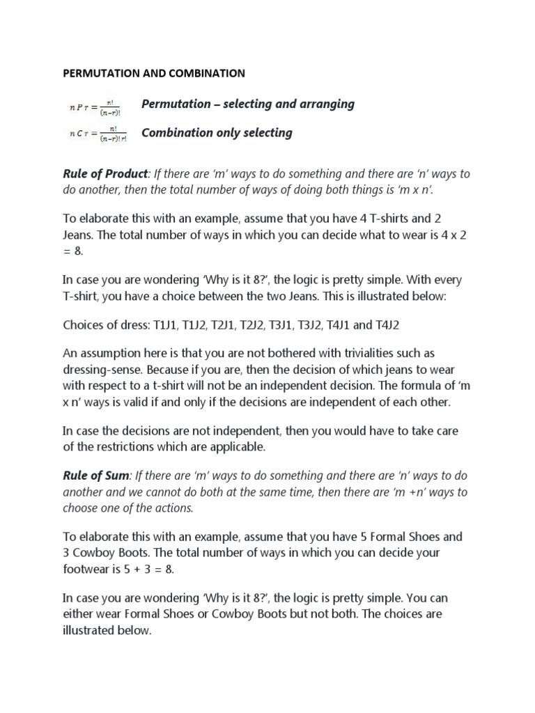 Permutation and Combination | PDF | Permutation | Fraction (Mathematics)