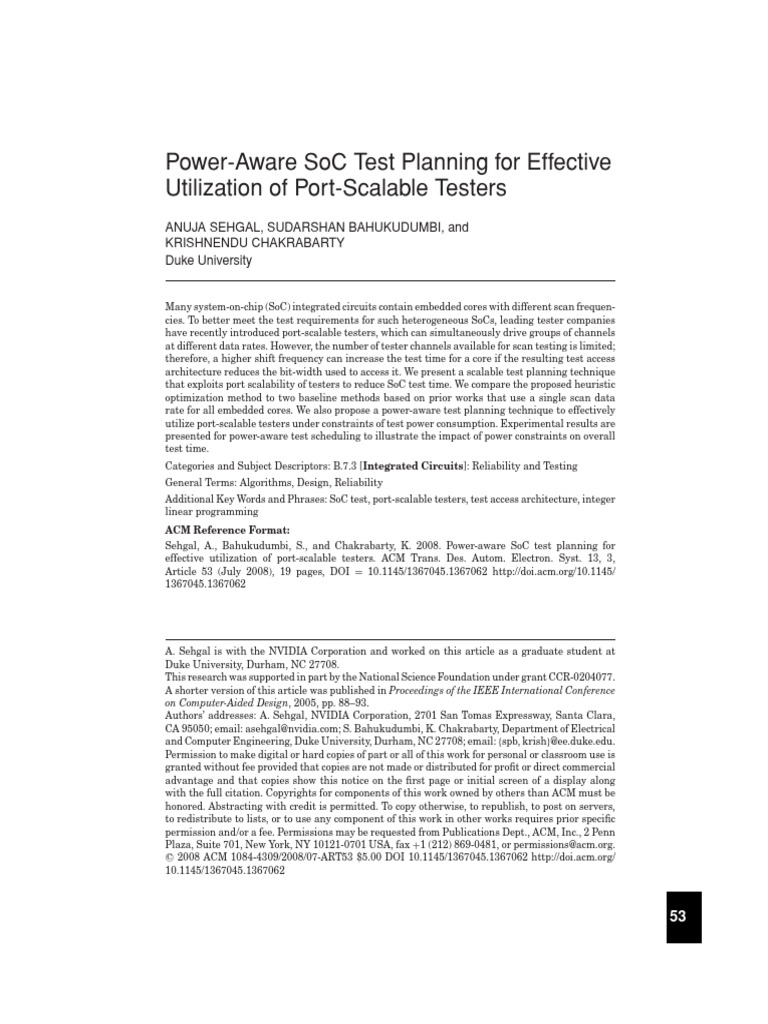 Power-Aware Soc Test Planning For Effective Utilization of Port ...