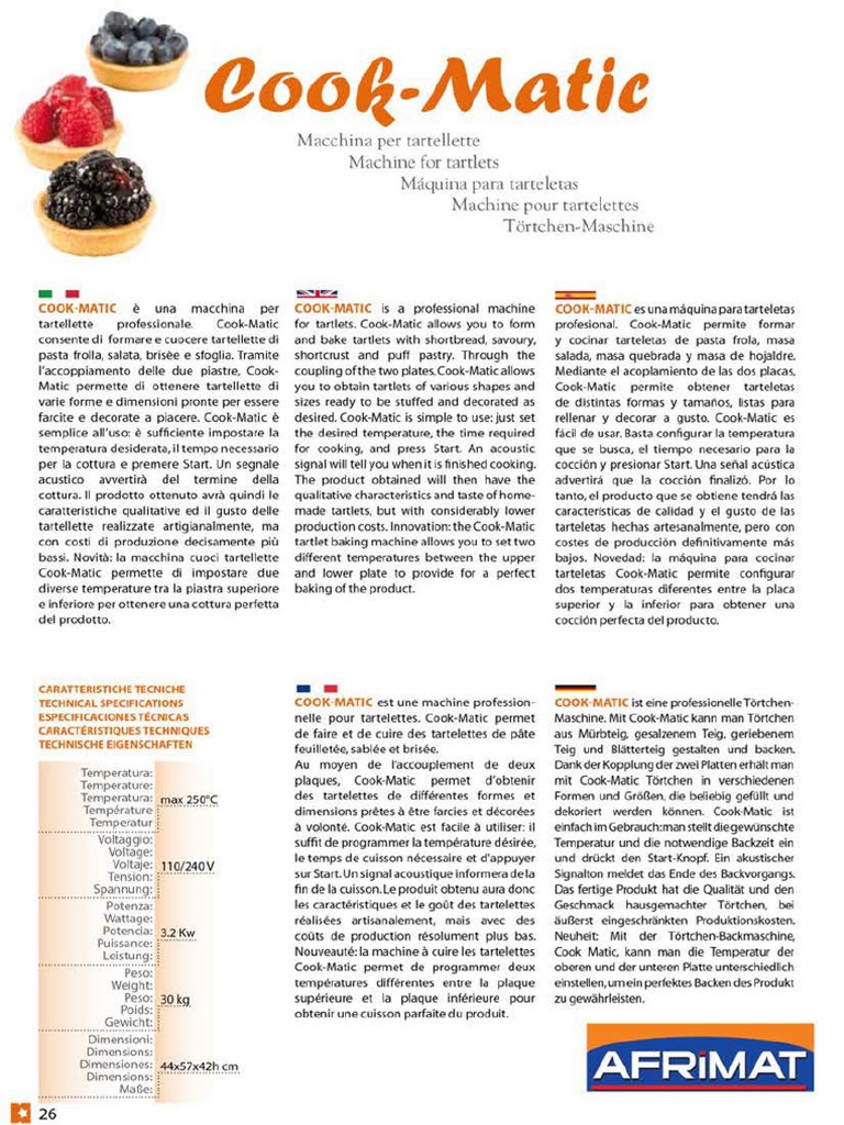 Catalogue Cookmatic | PDF