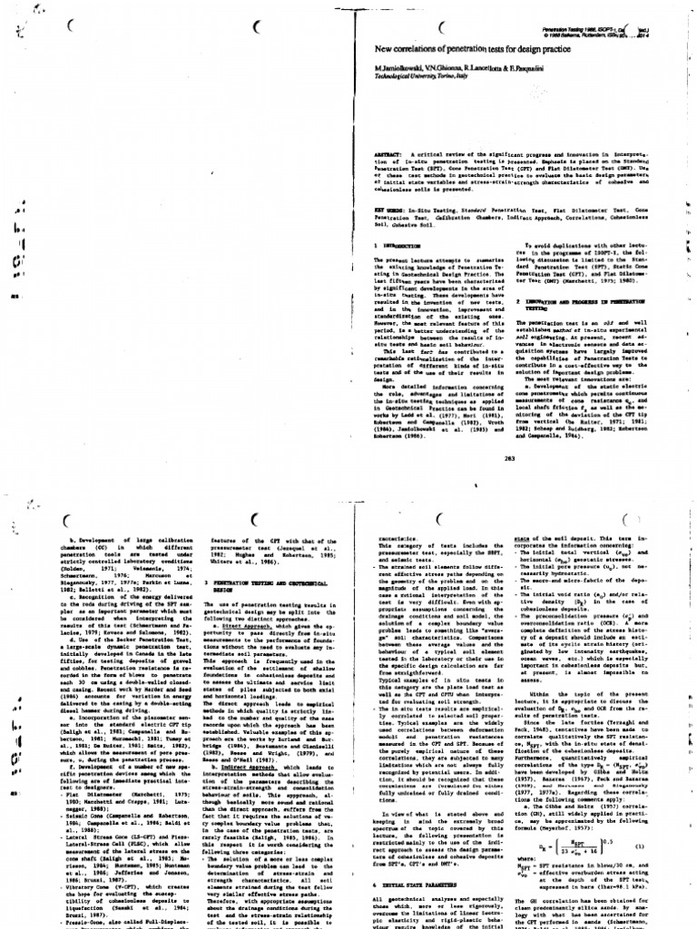 Jamiolkowski Et Al (1988) | PDF | Continuum Mechanics | Solid Mechanics
