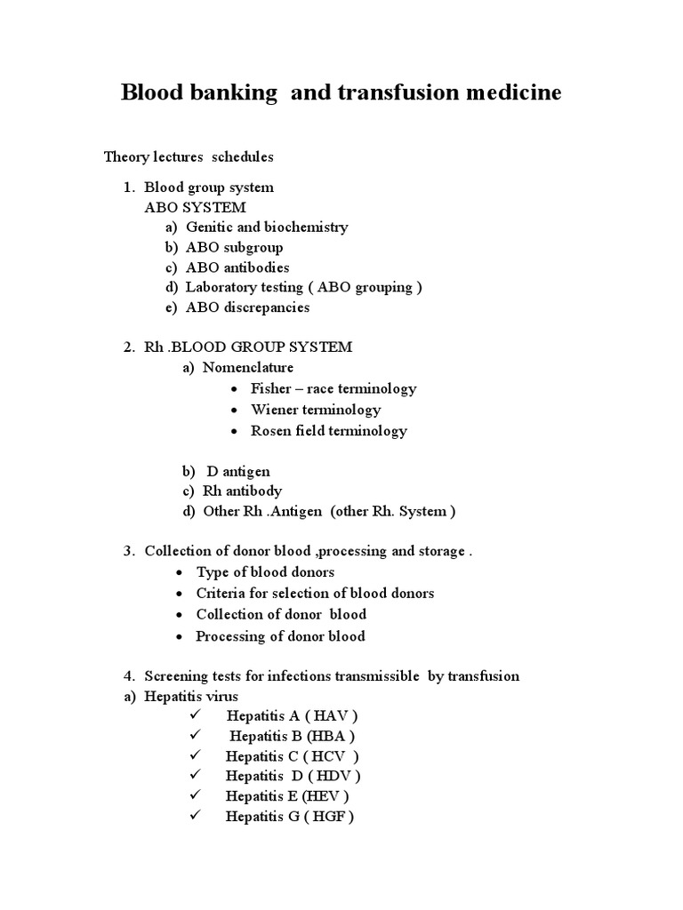 Blood Banking and Transfusion Medicine | PDF