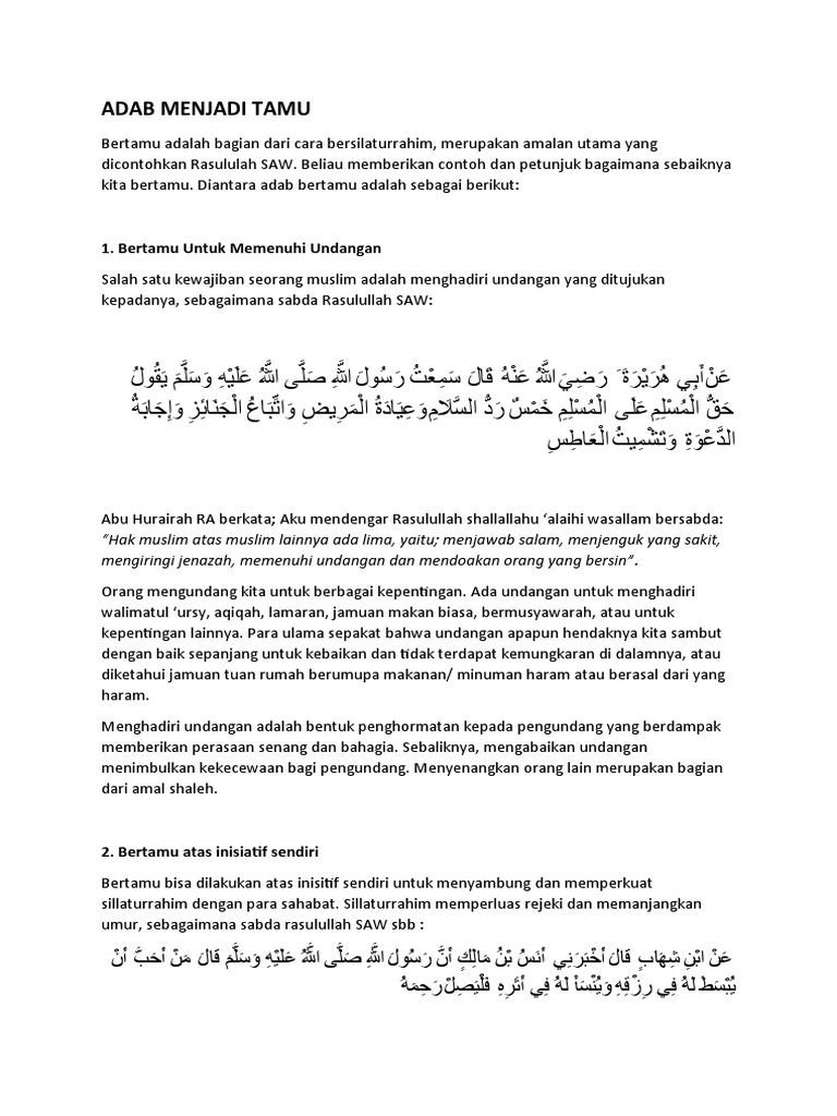 Adab Bertamu | PDF