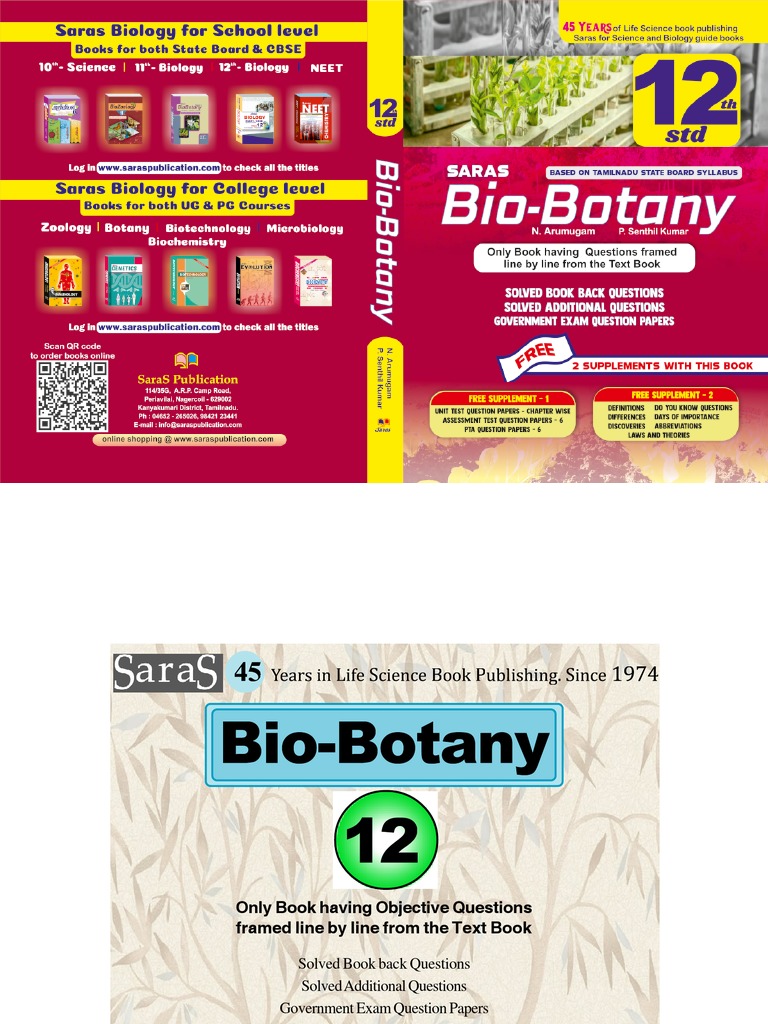 12th Bio Botany Line by Line Solved Questions Saras Publication | PDF ...