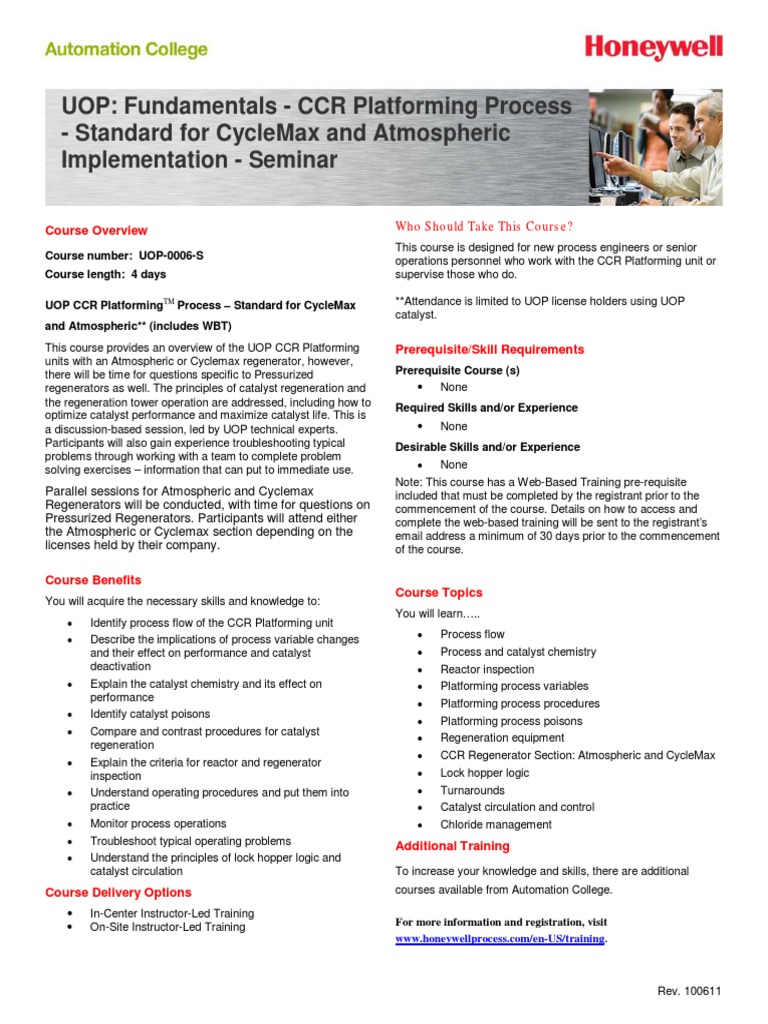 Uop 0006 S en Des 385 r000 Rev02 0 Uop Fundamentals CCR Platforming Process Standard For CM and ...