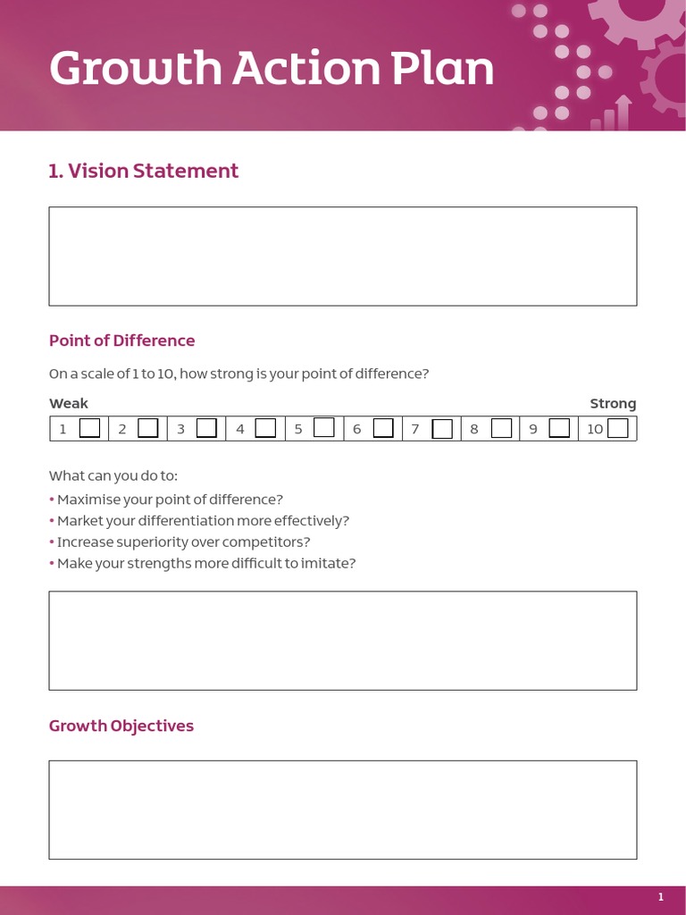 Business Growth Action Plan and Strategies For Development Example ...