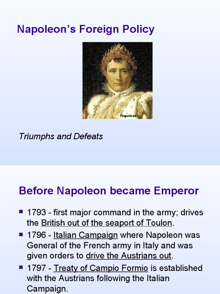 Napoleon's Foreign Policy Overview | PDF | Napoleon | First French Empire