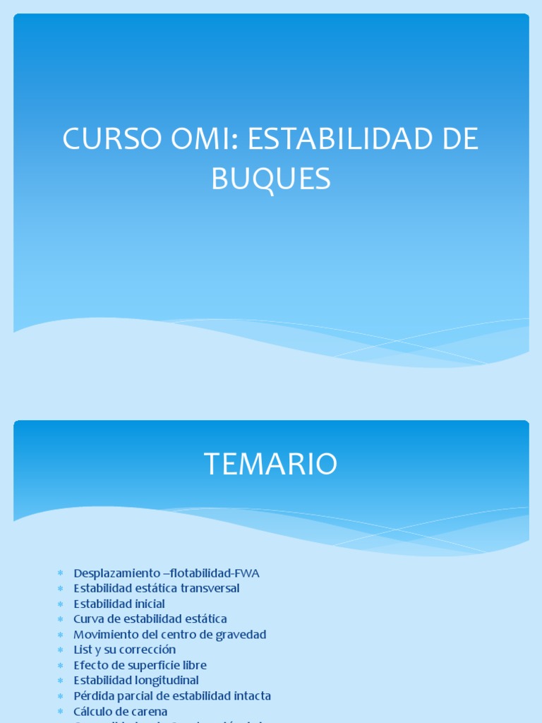 Curso de Estabilidad de Buques | PDF | Envío | Oceanografía