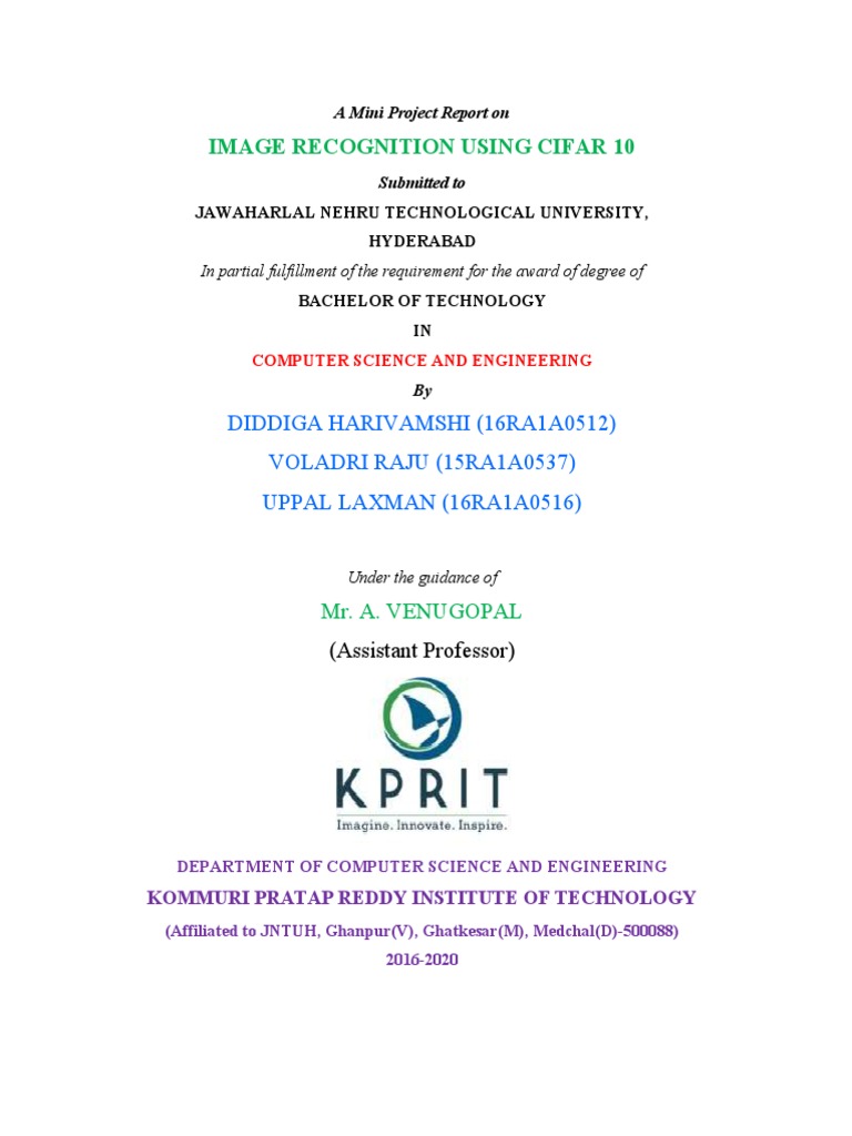 Image Recognition Using CIFAR 10 | PDF | Artificial Neural Network | Computer Vision