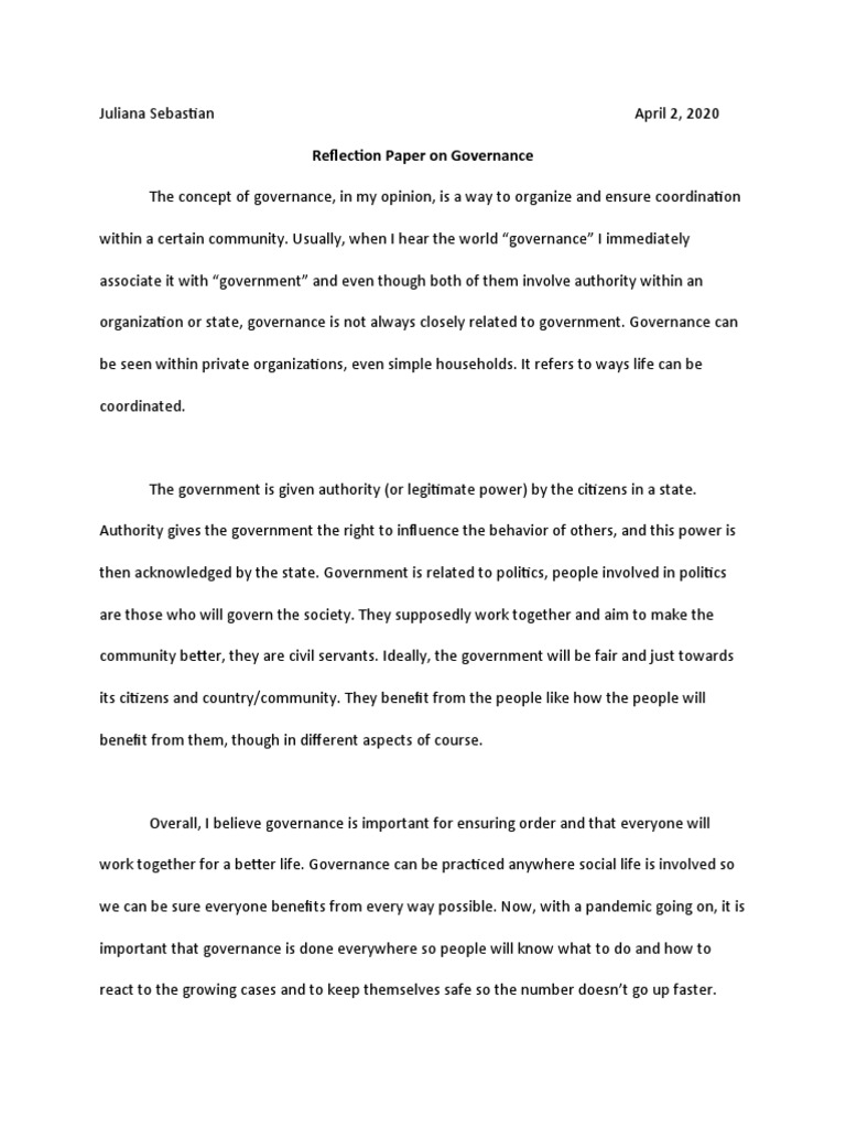 Reflection On Governance | PDF