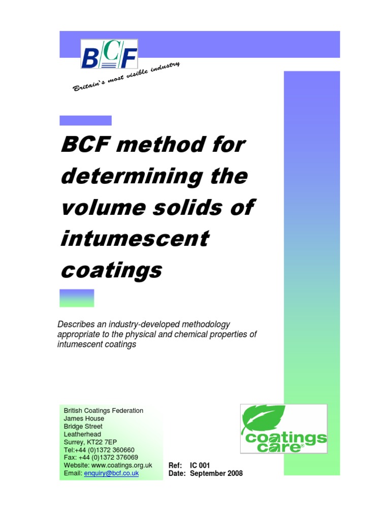 IC 001 BCF Method For Determination of Intumescent Coating Volume ...