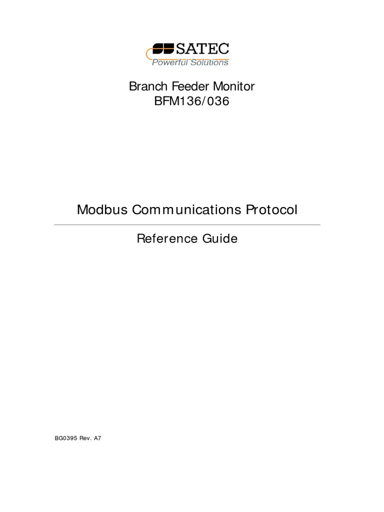 BFM136 Modbus PDF | PDF | Transmission Control Protocol | Integer ...