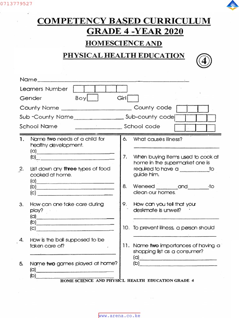 Pe & H.science Grade 4 | PDF | Health Education