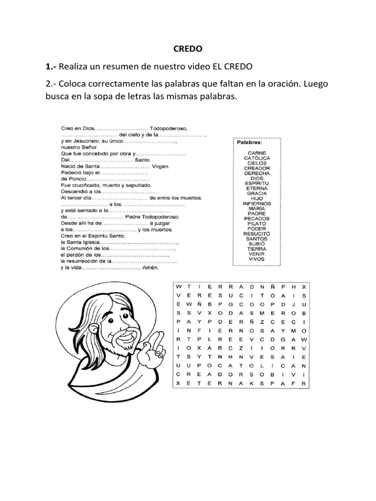 Actividades del Credo para Niños | PDF