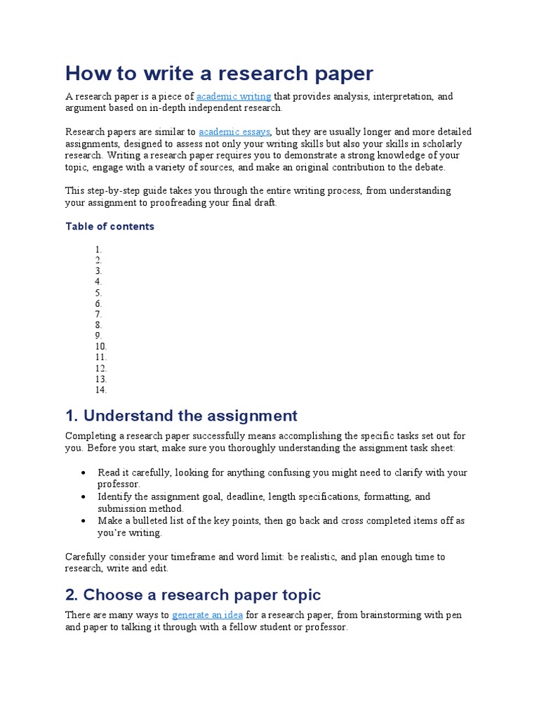 How To Write A Research Paper | PDF | Essays | Argument