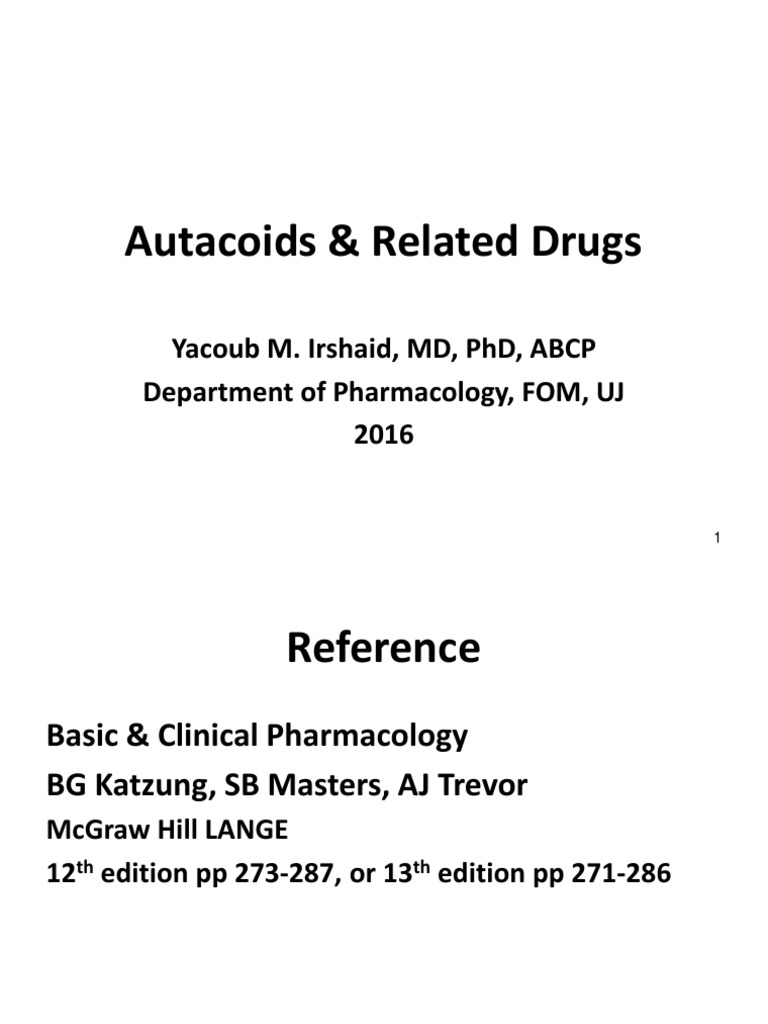 Autacoids Related Drugs | PDF | Serotonin | Receptor Antagonist