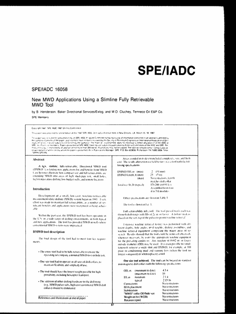 Slimline MWD Tool Applications | PDF | Telemetry | Scientific Observation