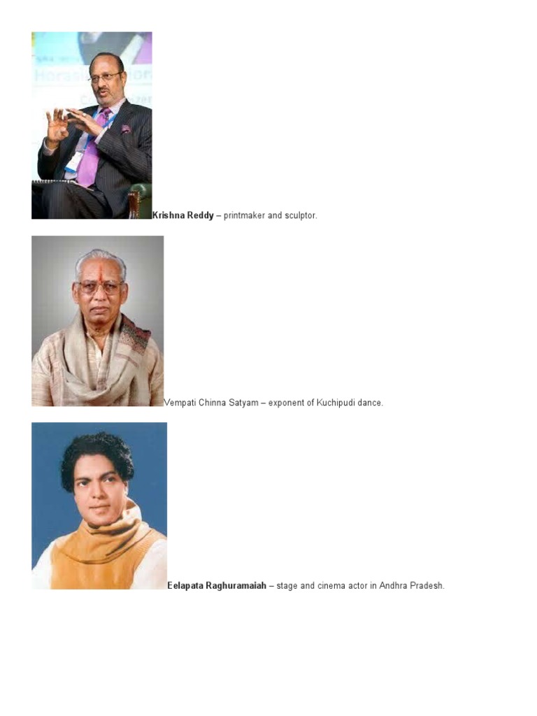 Famous Personality of Andhra Pradesh | PDF