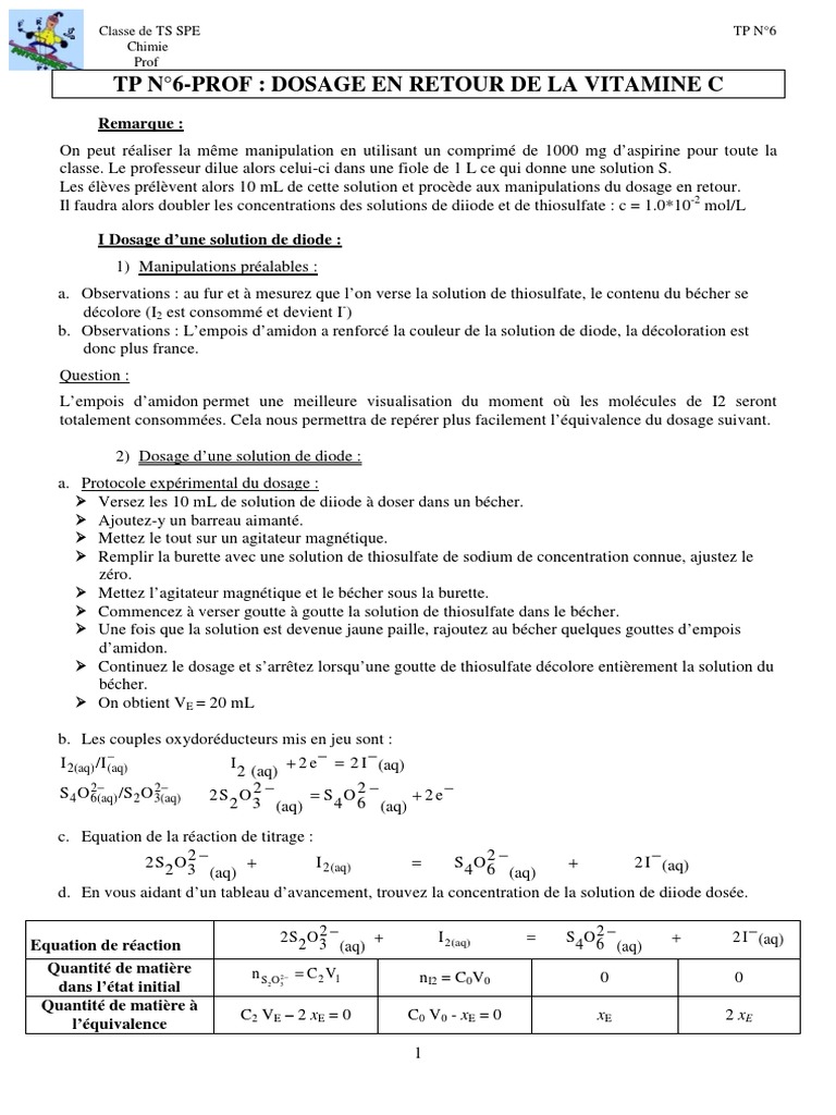 Dosage en Retour de La Vitamine C | PDF | Titrage | Chimie