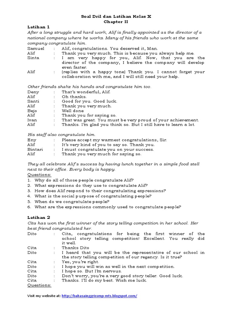 Soal Dril Dan Latihan Chapter 2 Kelas 10 PDF | PDF