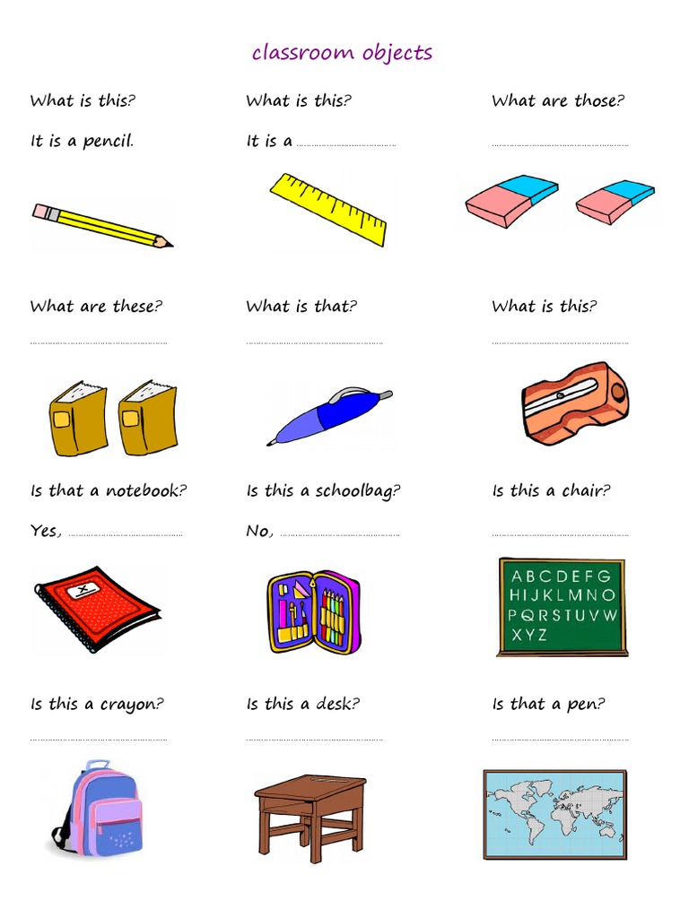 Classroom Objects: What Is This? What Is This? What Are Those? It Is A ...
