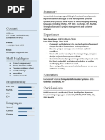 Senior Web Developer Resume | PDF | Art