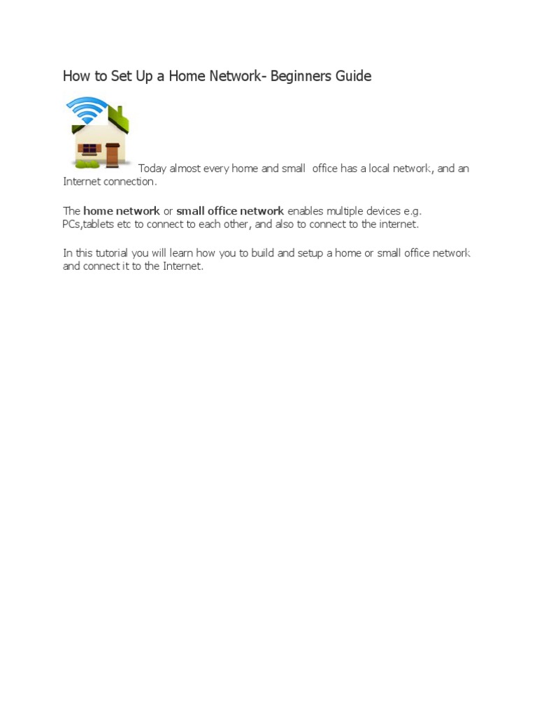 How To Set Up A Home Network | PDF
