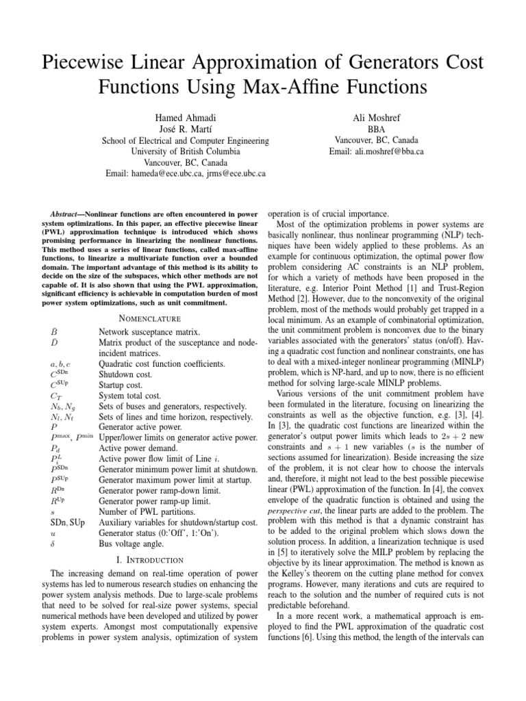Piecewise Linear Approximations | PDF | Nonlinear Programming | Approximation