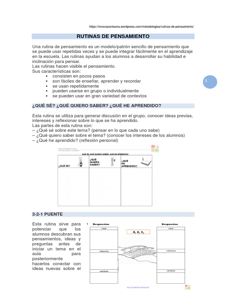 Rutinas de Pensamiento | PDF | Epistemología | Conceptos psicologicos