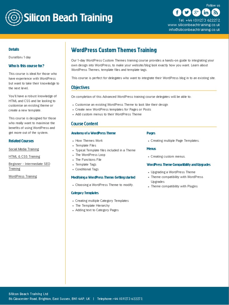 Advanced WordPress Theme Customization | PDF | Word Press | World Wide Web
