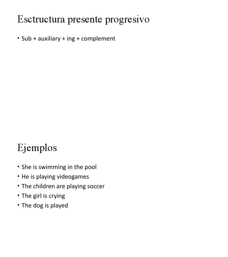 Presente Progresivo | PDF