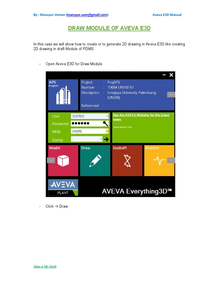 Aveva E3D Draw Module Guide | PDF