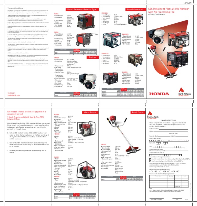 Petrol Generators and Step-By-Step (SBS) Instalment Plans Offered by ...