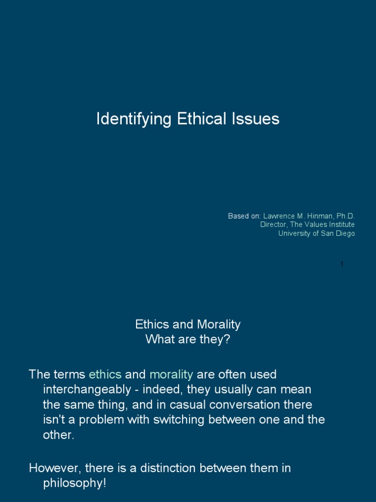 Identifying Ethical Issues: Based On | PDF | Philosophical Movements ...