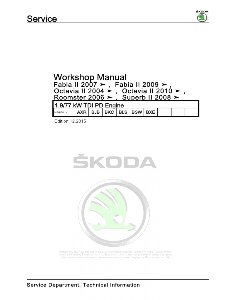 Skoda Workshop PDF | PDF | Turbocharger | Diesel Engine