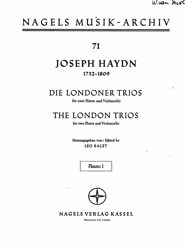 Haydn Londoner Trios - FL1 | PDF