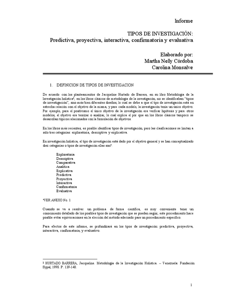 9.tipos de Investigación. Predictiva, Proyectiva, Interactiva ...